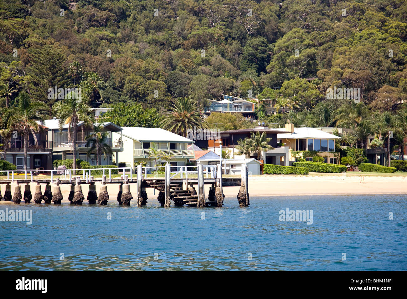 private boat jetty in palm beach Stock Photo - Alamy
