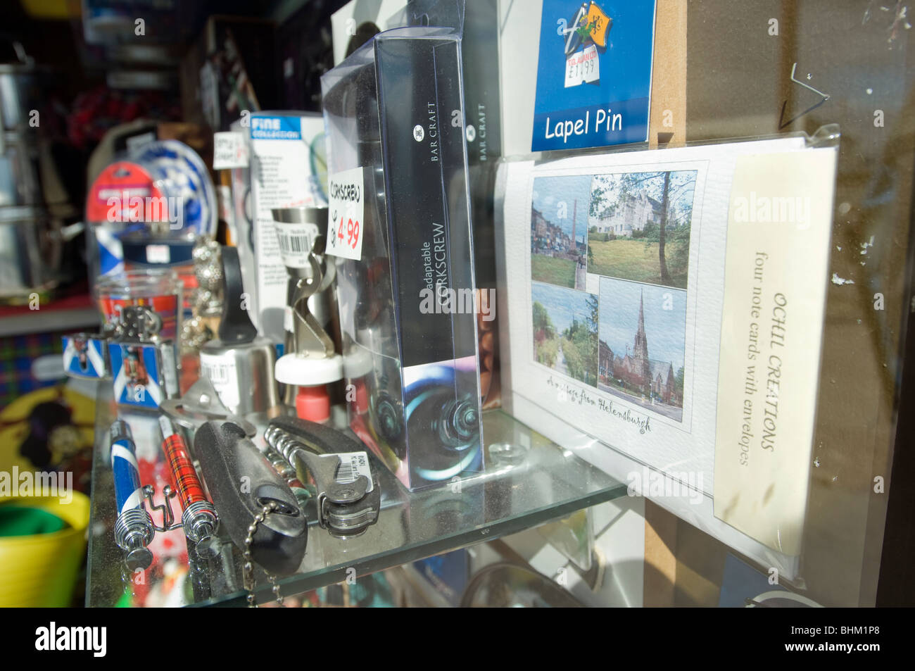 Scottish tourist novelties and souvenirs in the window display of a ...