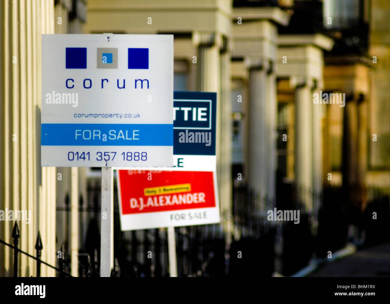 Estate agent for sale signs Stock Photo - Alamy