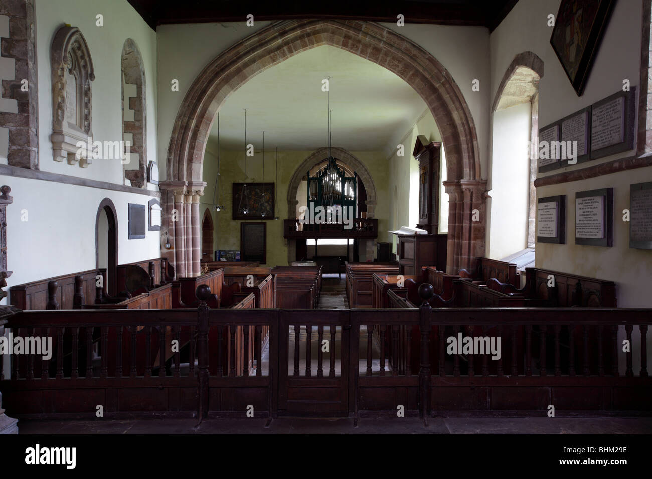 Viewed from the Altar at St Anderw`s Church in Wroxeter the Nave,boxed ...