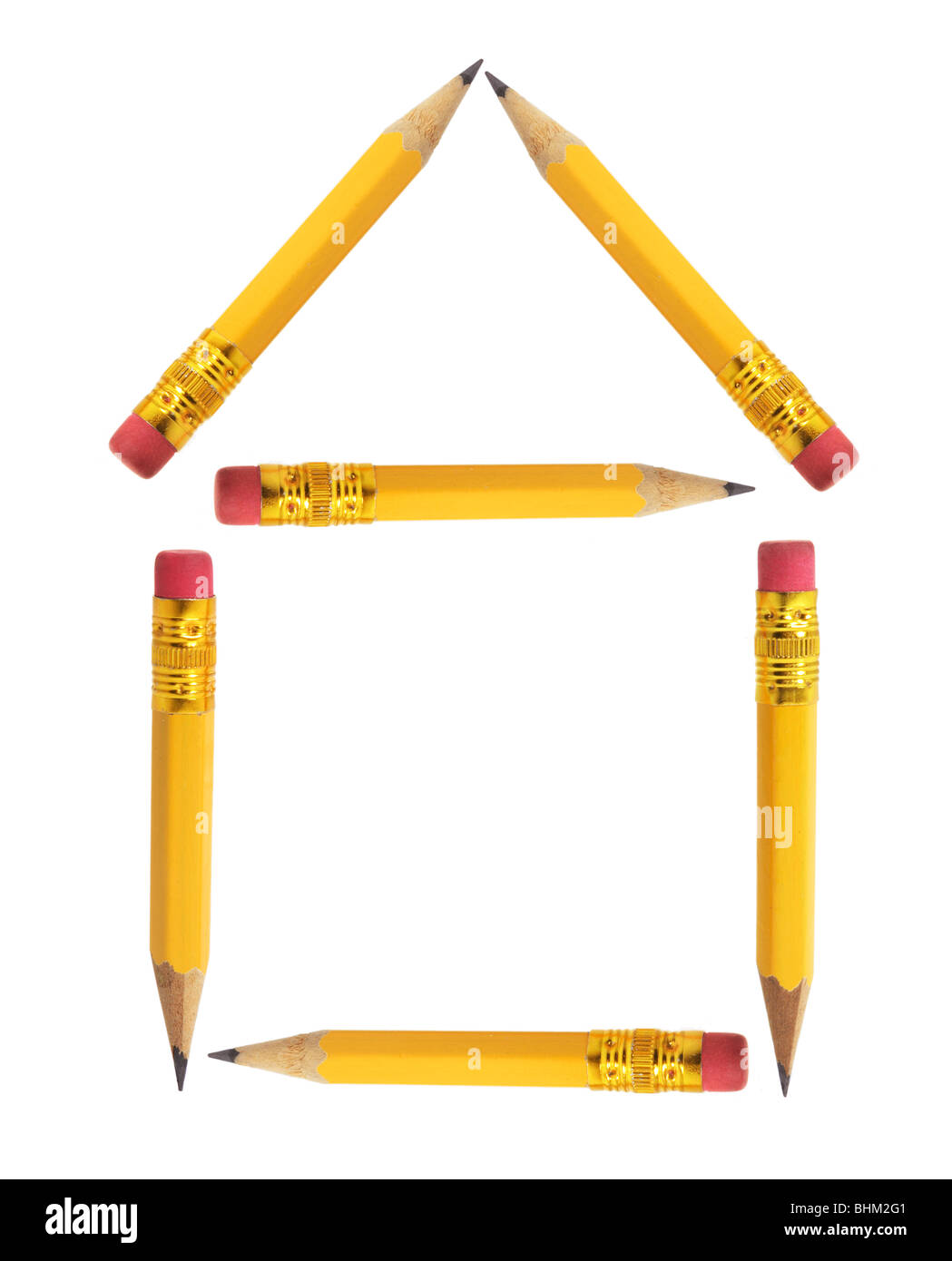 Pencils Arranged in Shape of House Stock Photo - Alamy