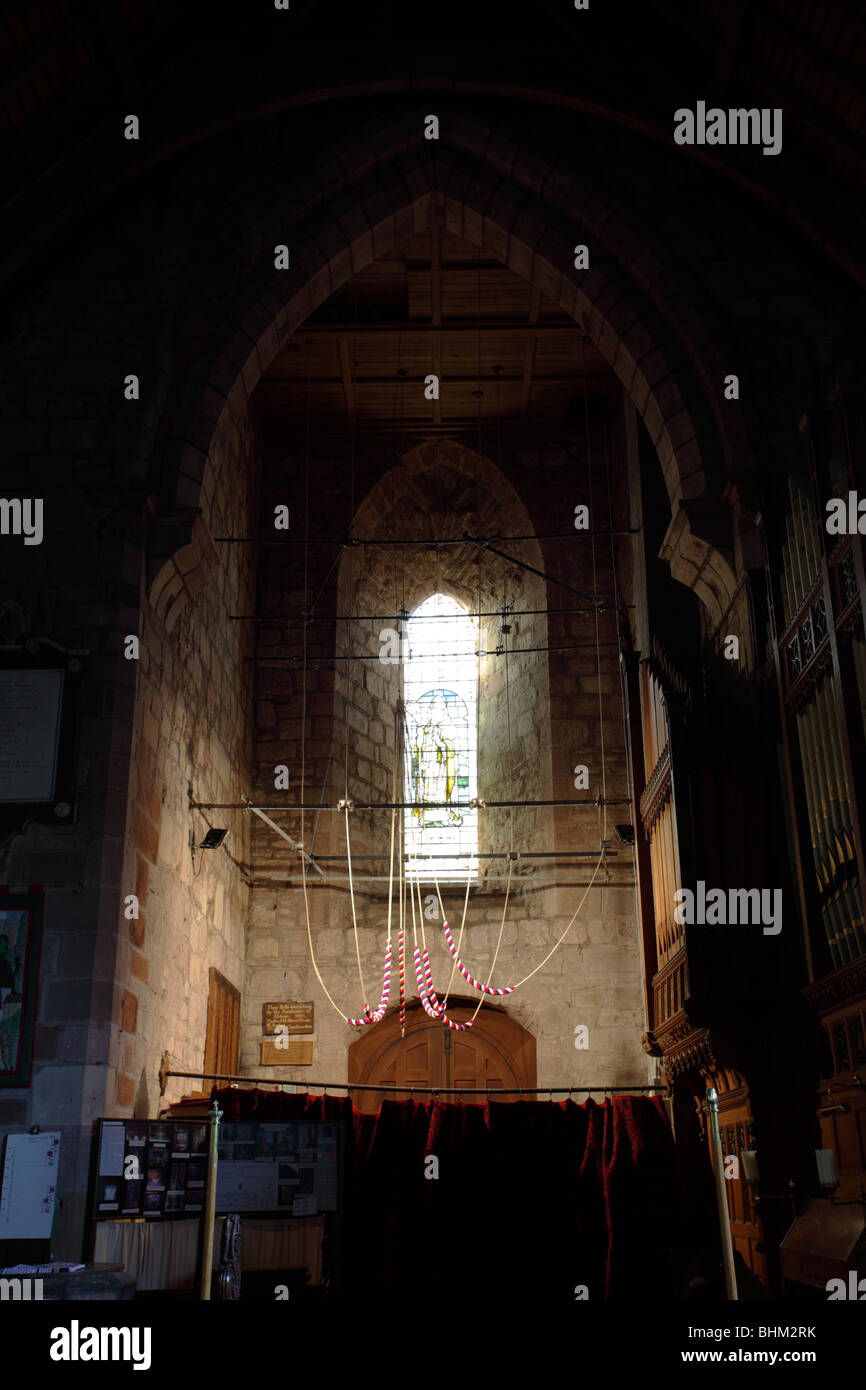 The bell tower at The Church of St Eata in Atcham in Shropshire,England ...