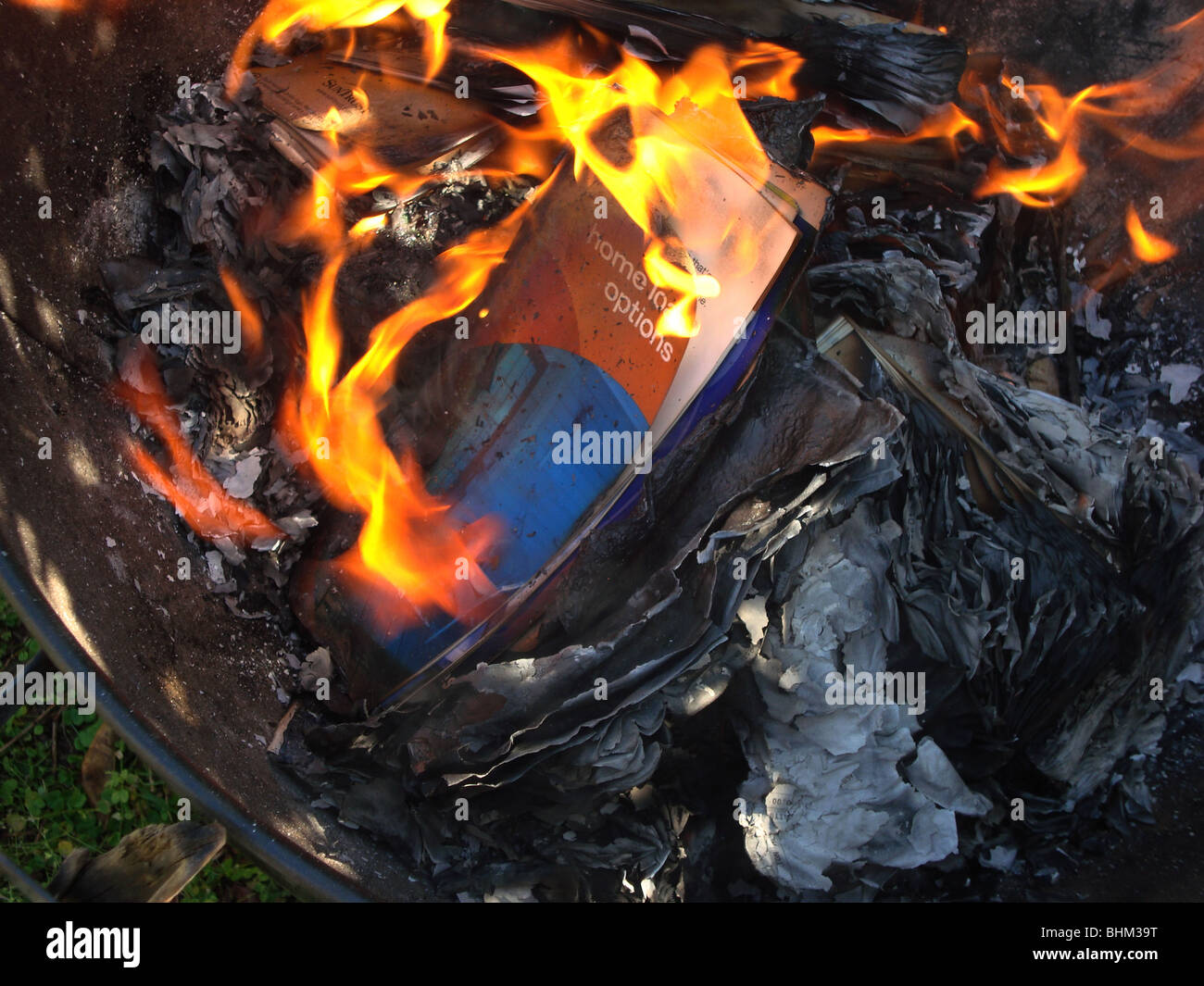 Burning bank's and credit card companies's advertisements and other ...