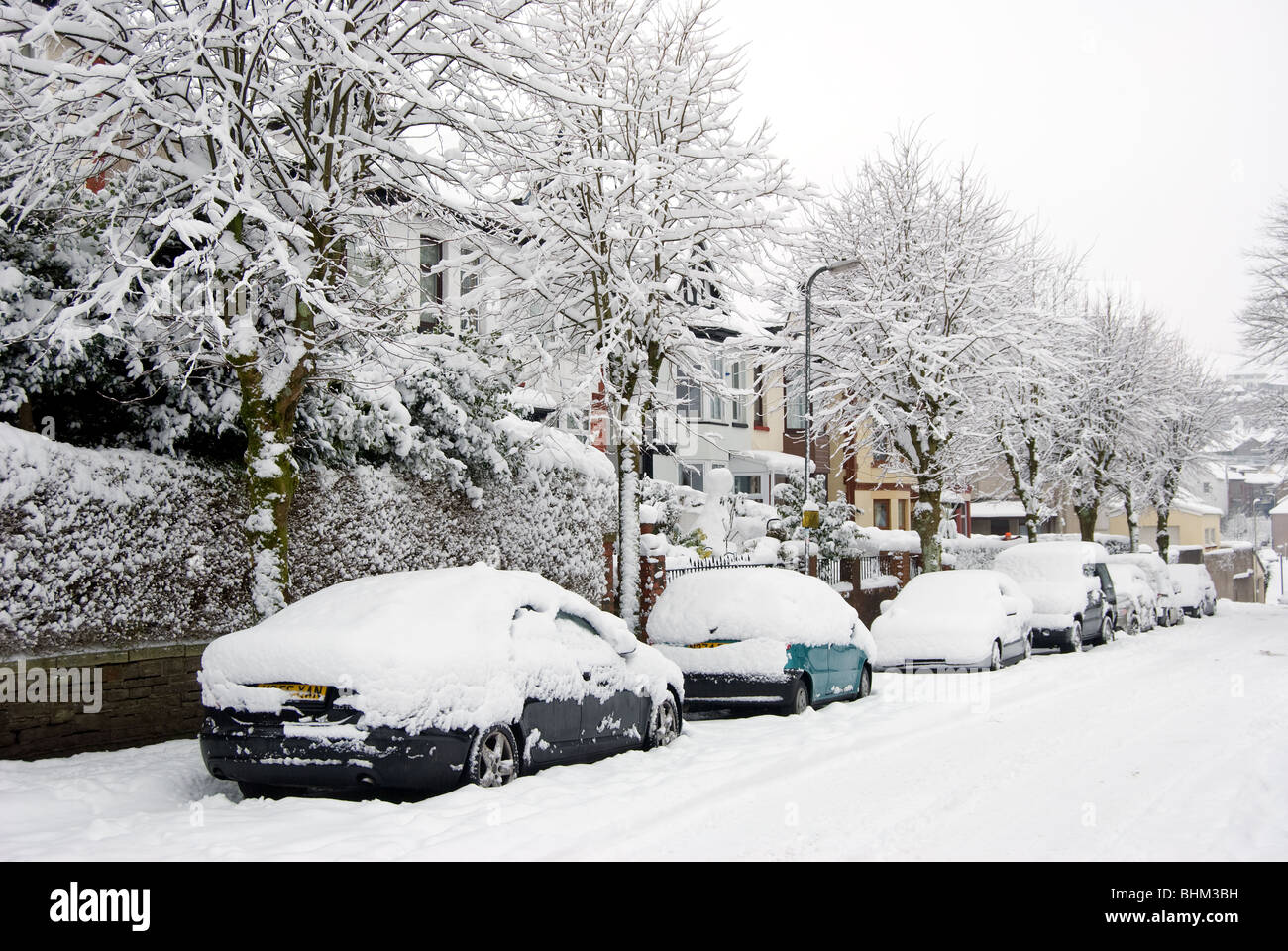 Snowy Street Scene Stock Photo - Alamy