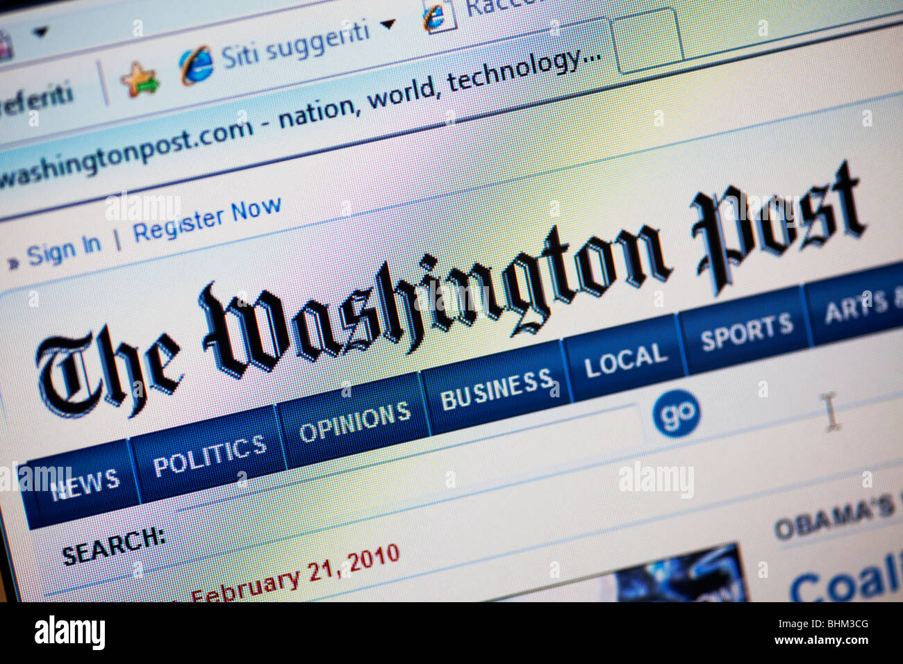 The Washington Post website newspaper Stock Photo - Alamy