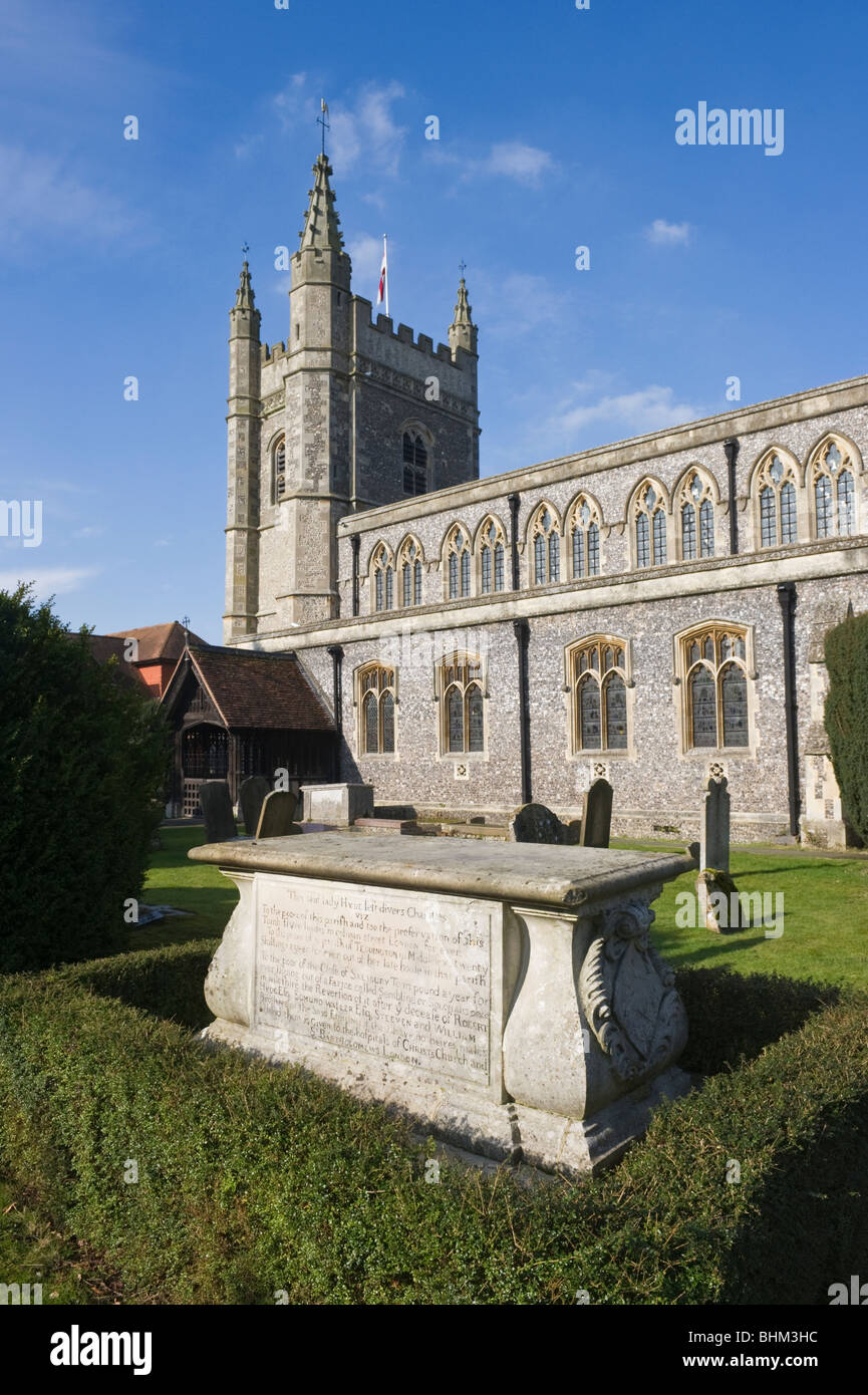 A tombstone in the churchyard of St Mary the Virgin parish church ...