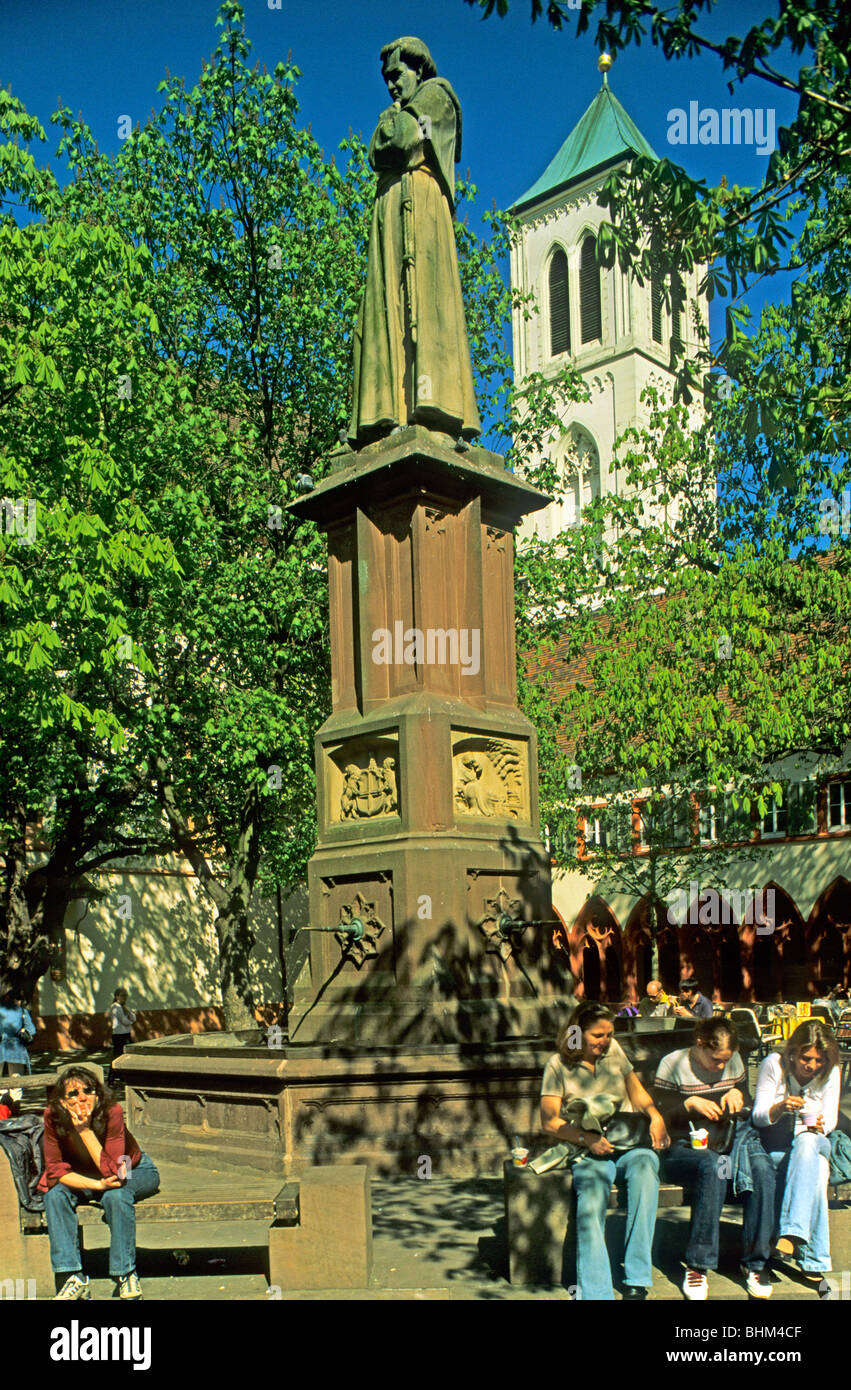 town hall square, former Franciscan Monastery, Freiburg, Black Forest ...