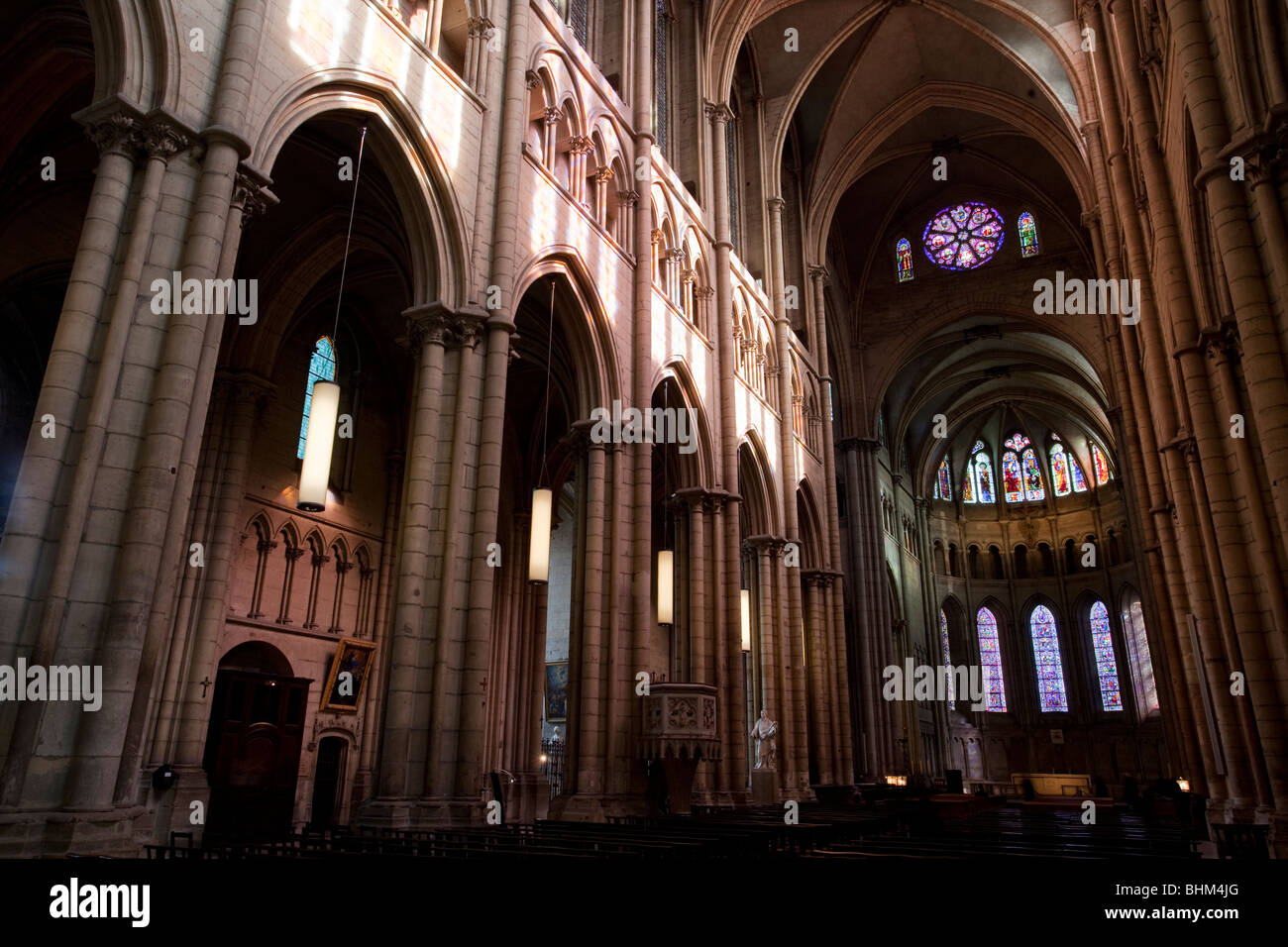 Saint Jean Cathedral, Lyon, France, built between the 12th and 15th ...