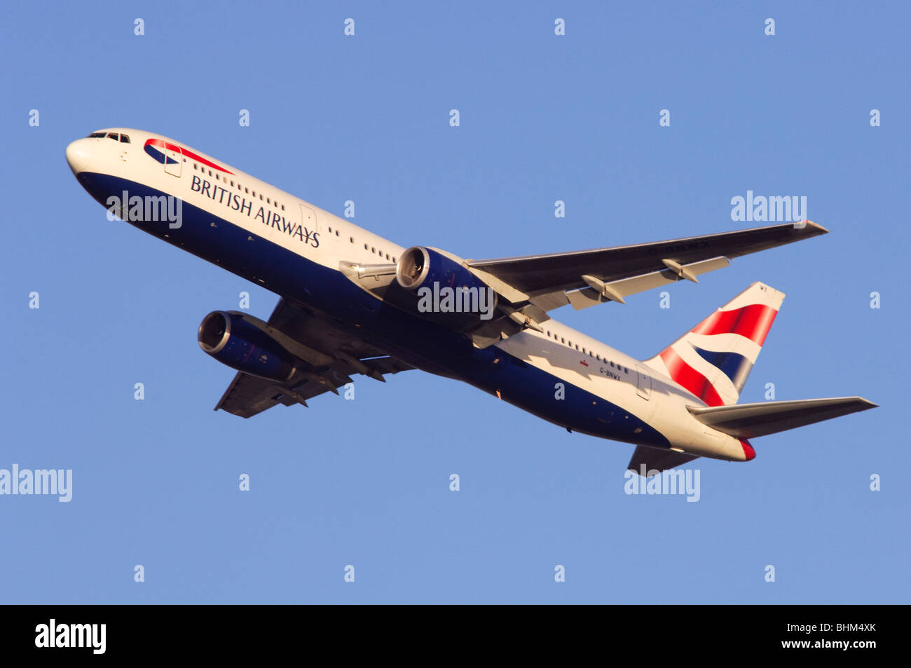 Boeing 767 operated by British Airways climbing out from take off at ...