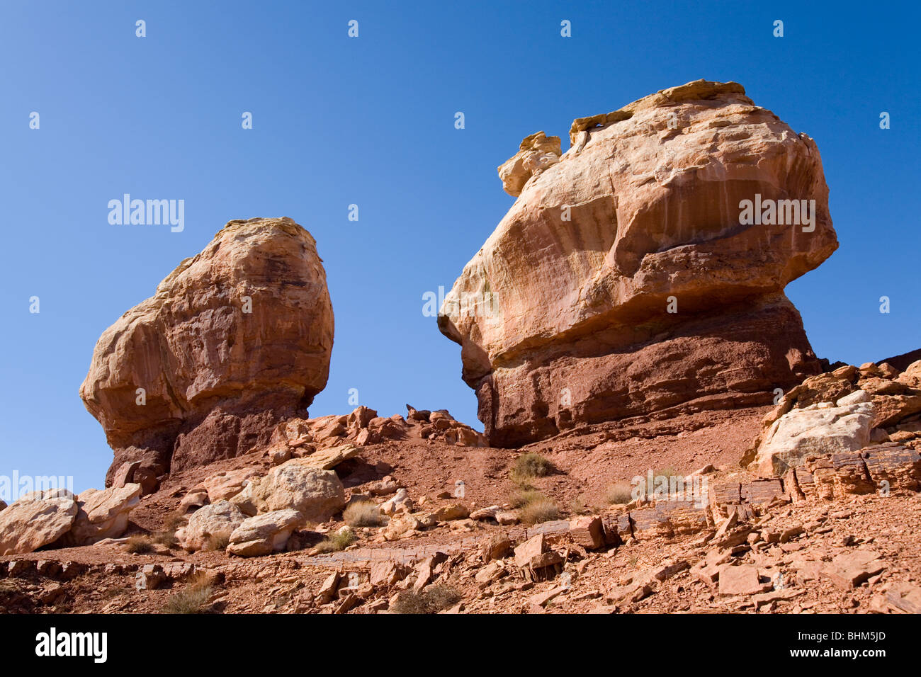 The Twin Rocks in Capitol Reef National Park, Utah Stock Photo - Alamy