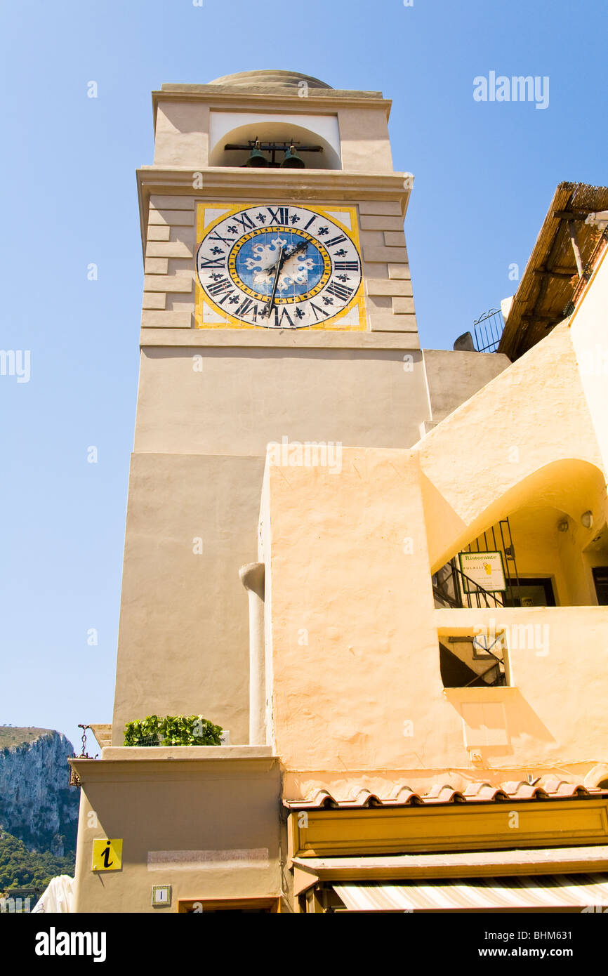 Clock tower, Piazza Umberto, Capri, Italy Stock Photo - Alamy