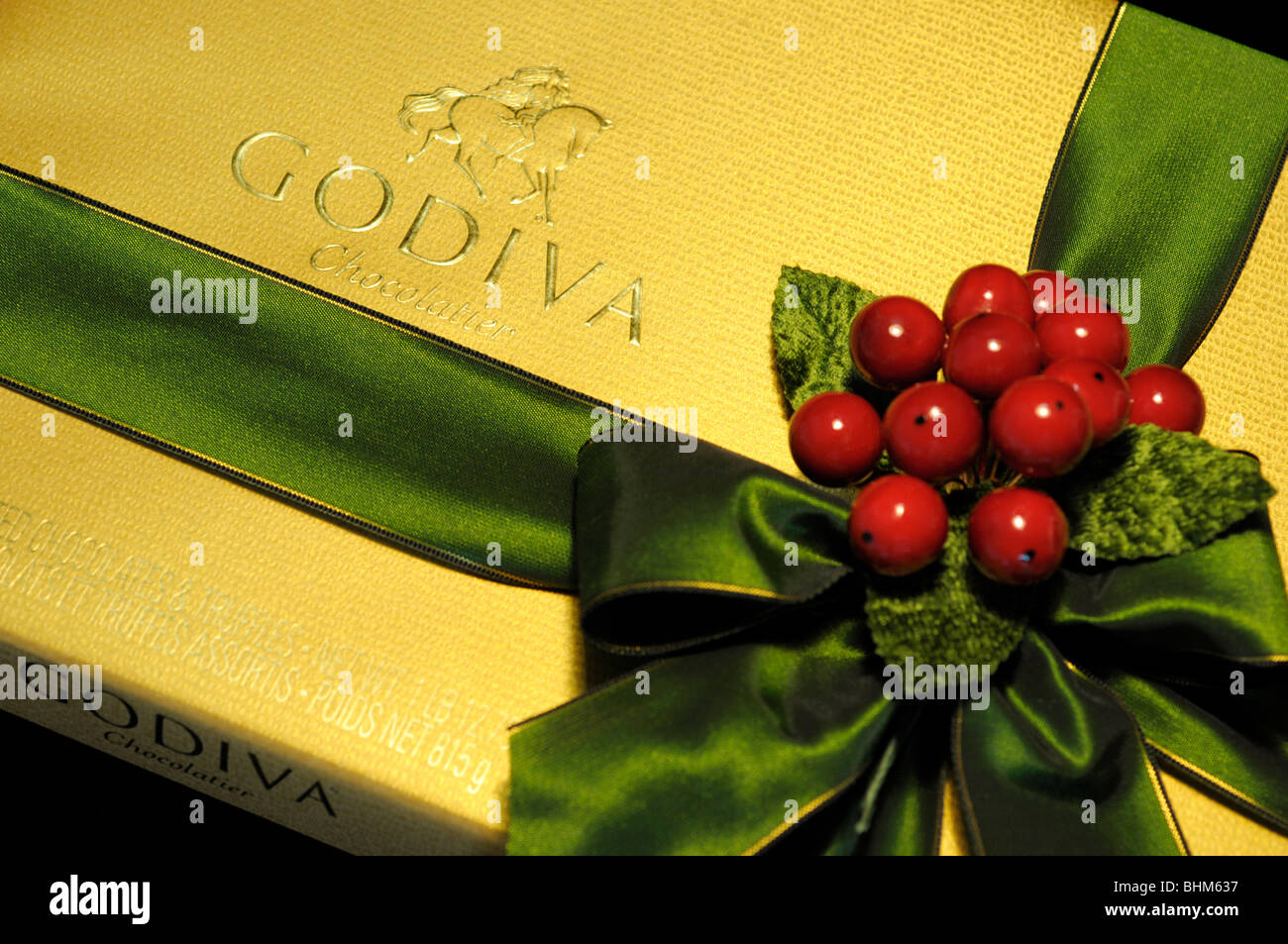 Box of Chocolates Christmas Gift Wrapped Stock Photo - Alamy