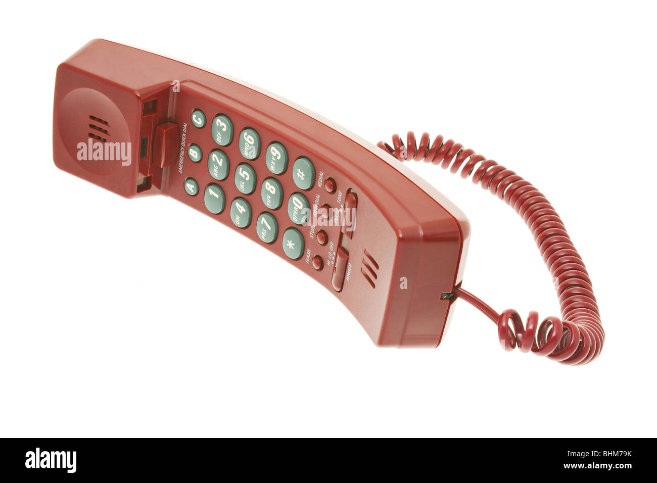 Red phone isolated on white background Stock Photo - Alamy