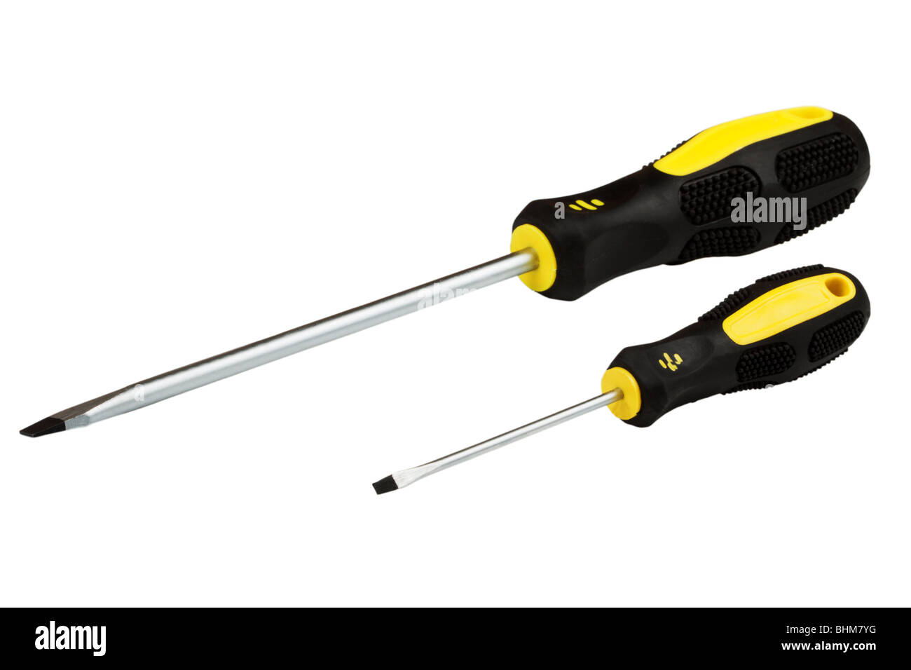 two screw-drivers isolated on a white background Stock Photo - Alamy
