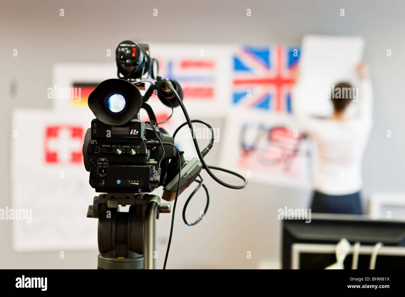 Shooting movie in the office Stock Photo - Alamy