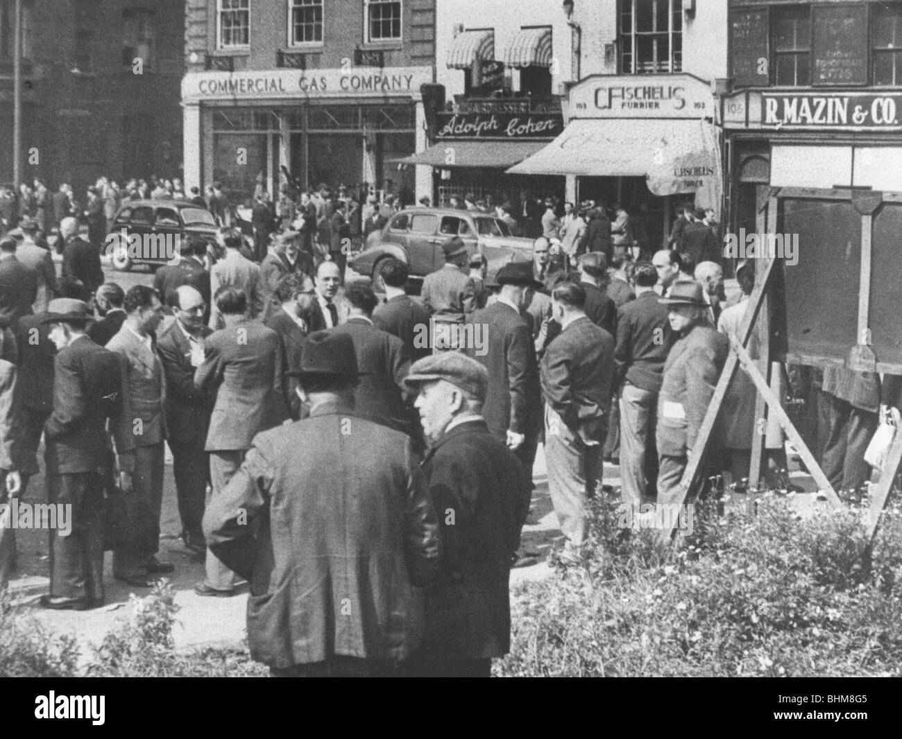 Jewish tailors looking for employment, Whitechapel Road, London, c1940s ...