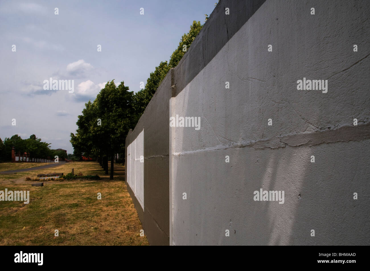 Part of the remaining section of the Berlin Wall that divided the city ...