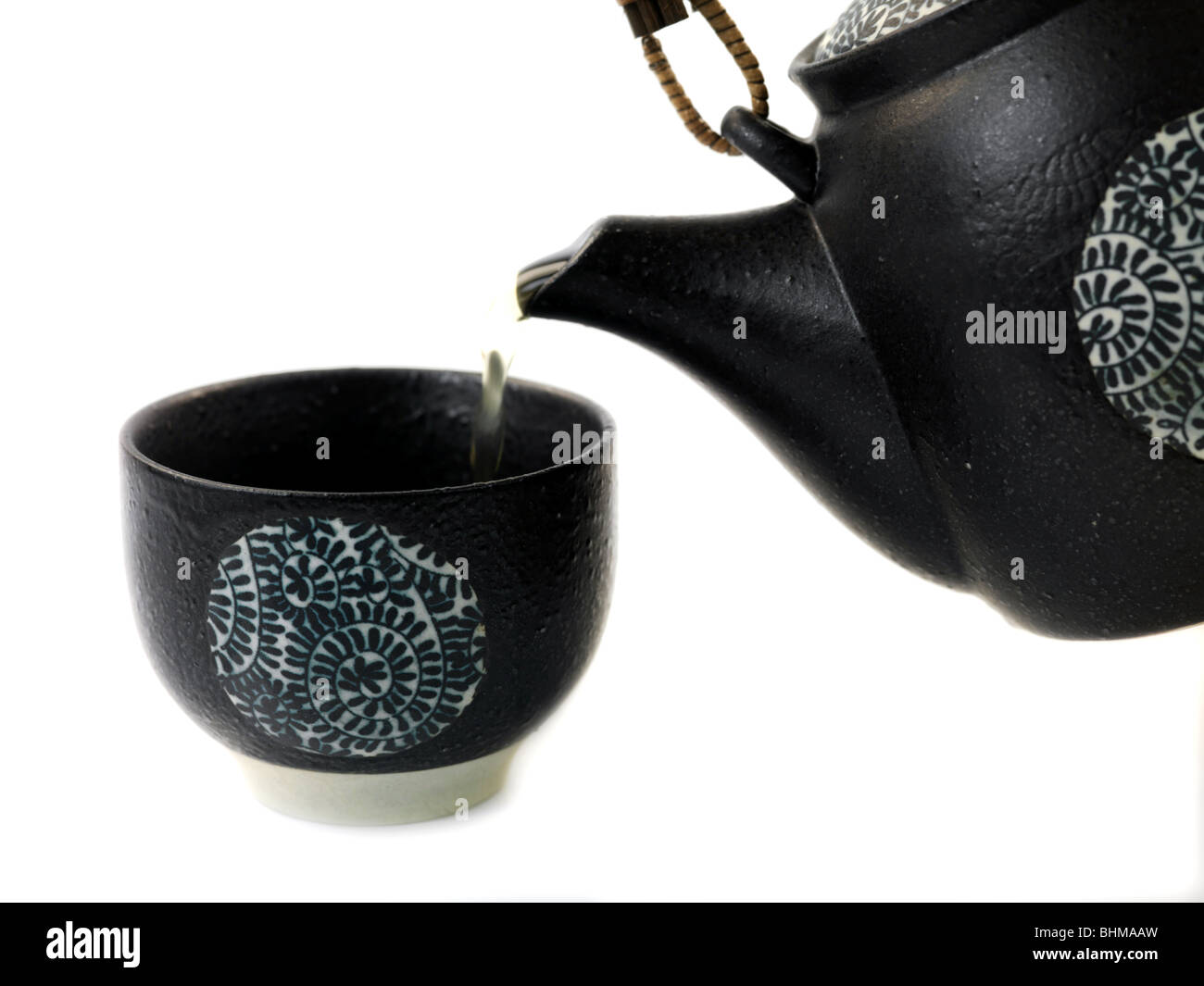 A Chinese tea set isolated on a white background Stock Photo - Alamy