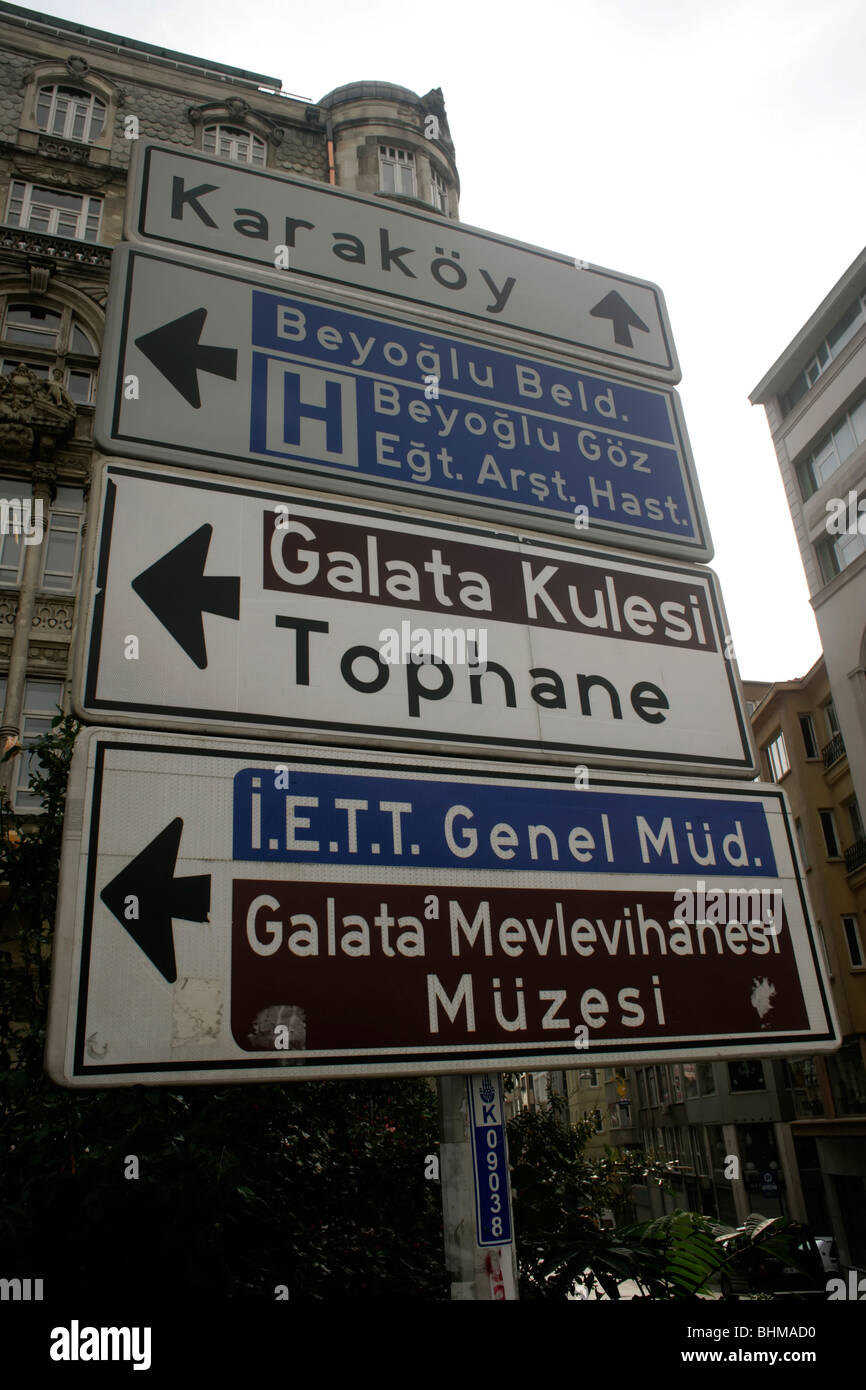 Road sign in Beyoglu, Istanbul, Turkey Stock Photo - Alamy