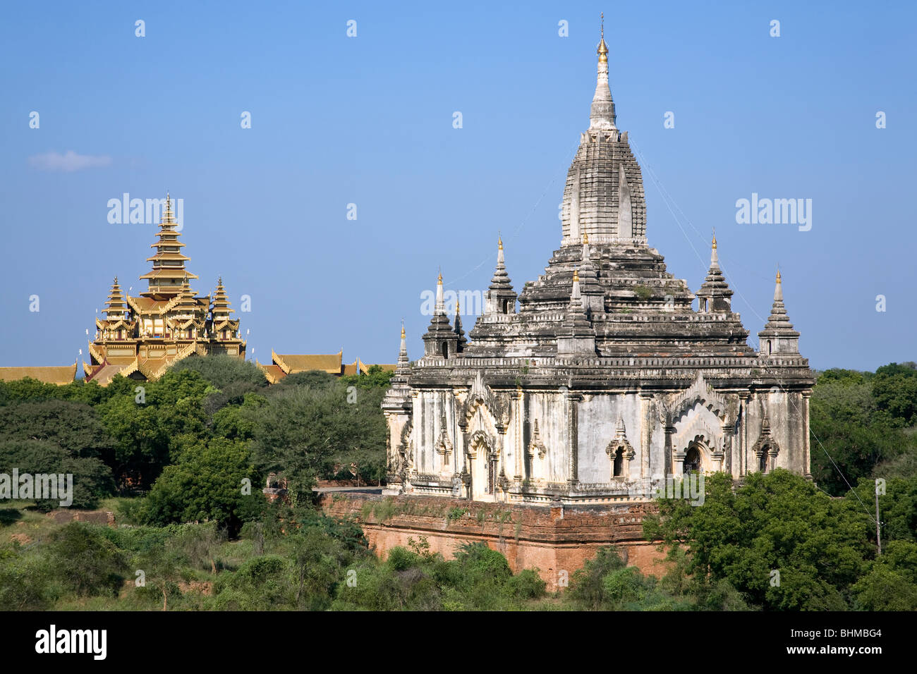 Shwegugyi Temple. On the background the Archaeological Museum. Bagan ...
