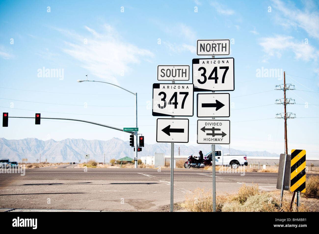 Road signs to South and North 347, Arizona Stock Photo - Alamy