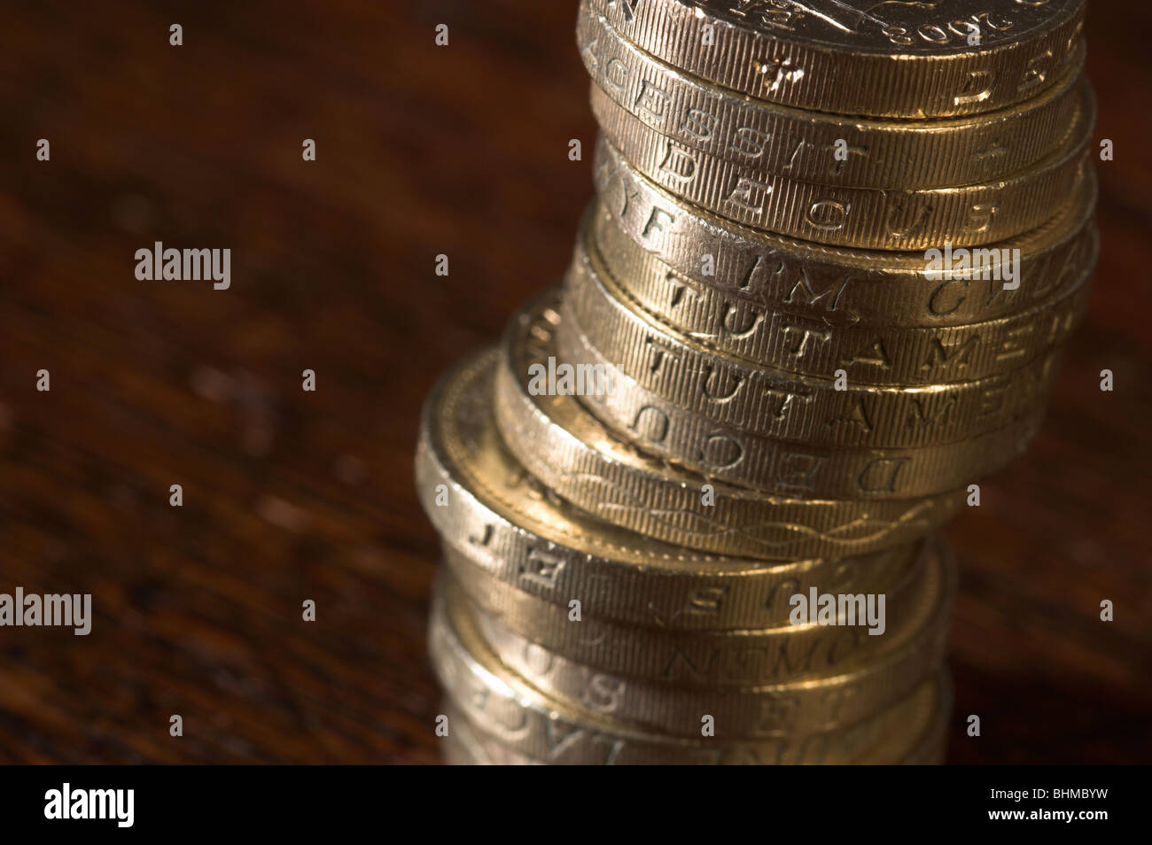 Stack of British pound coins Stock Photo - Alamy