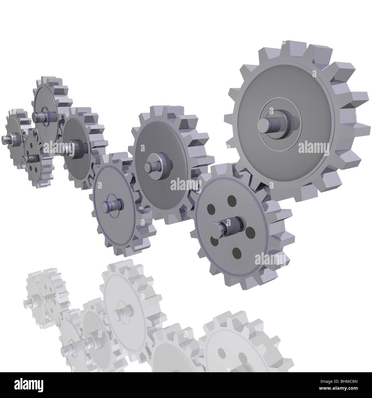 Image of various 3D gears Stock Photo - Alamy