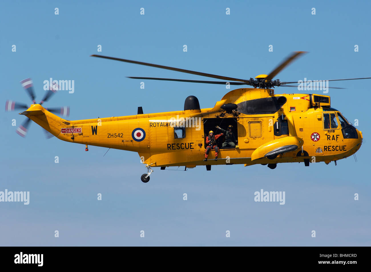 RAF Air sea rescue helicopter in flight Stock Photo - Alamy