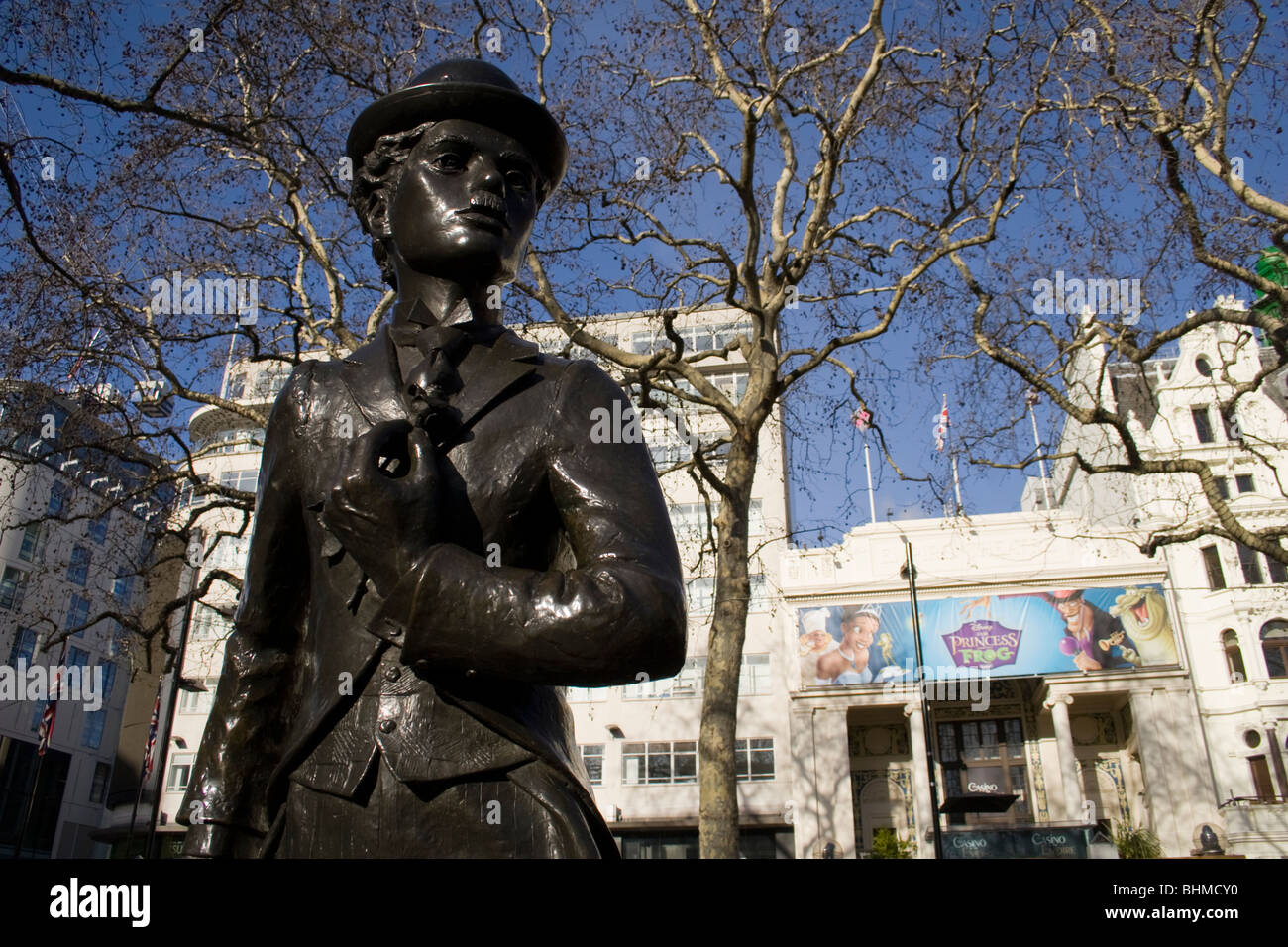 Statue of Charlie Chaplin in Leicester Square, London Stock Photo - Alamy