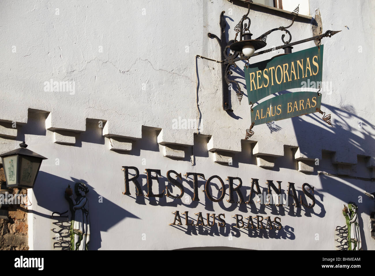 Sign Outside Restaurant, Vilnius, Lithuania, Baltic States, Eastern ...