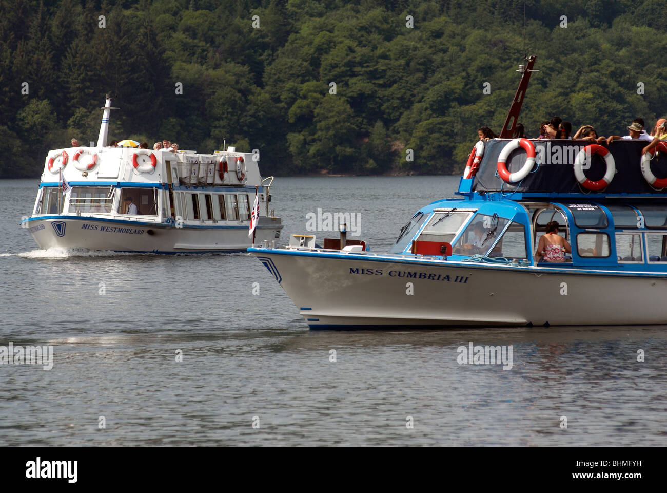 Ferries on lake Windermere the Lake District Stock Photo - Alamy