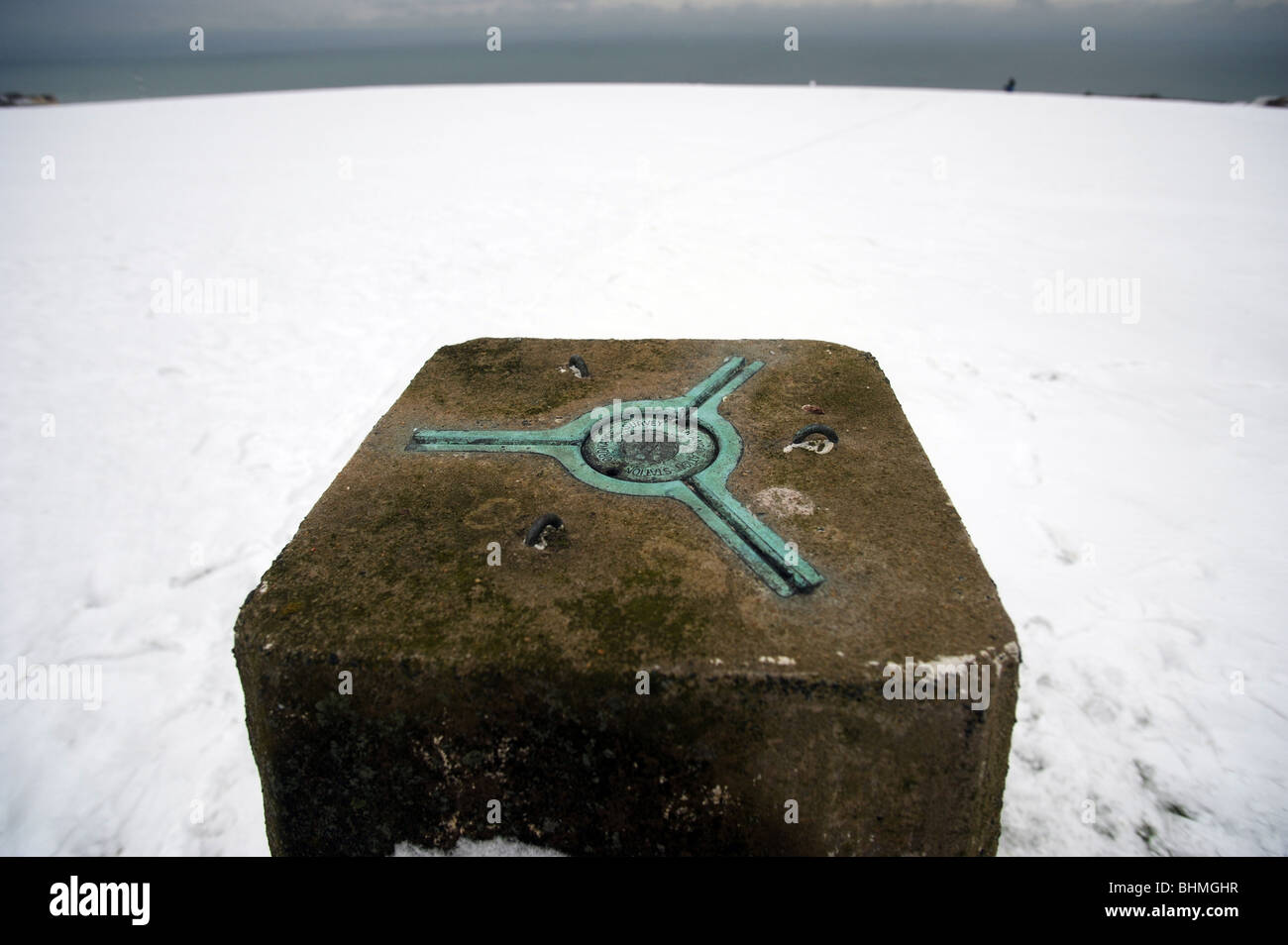 Ordnance survey triangulation station marker hi-res stock photography ...