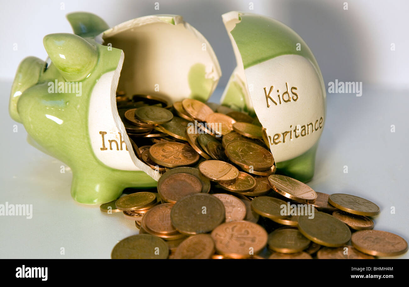 Smashed Money Piggy Bank Coins High Resolution Stock Photography and ...