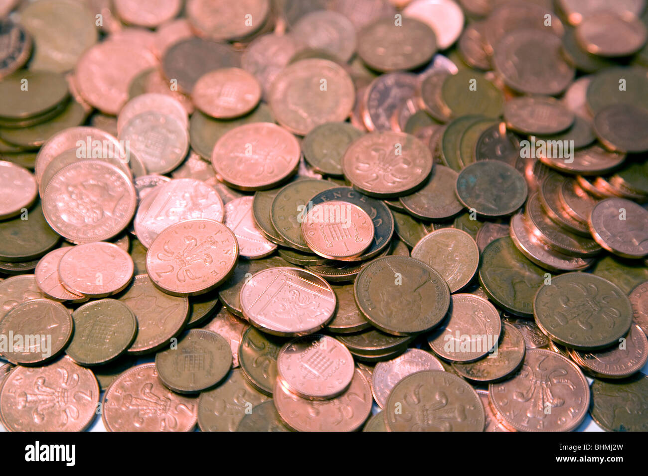 UK copper coins Stock Photo - Alamy