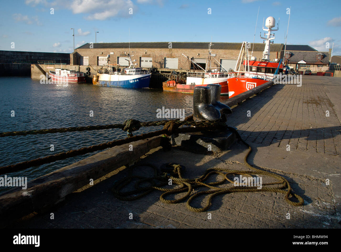 Macduff Aberdeenshire Scotland UK Fishing Boats Harbour Harbor Stock ...