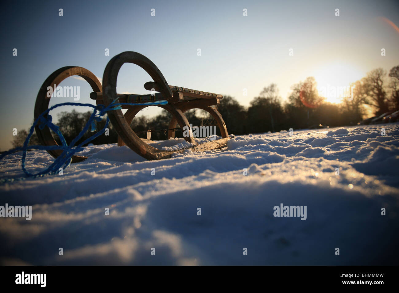 Wooden sledge hi-res stock photography and images - Alamy
