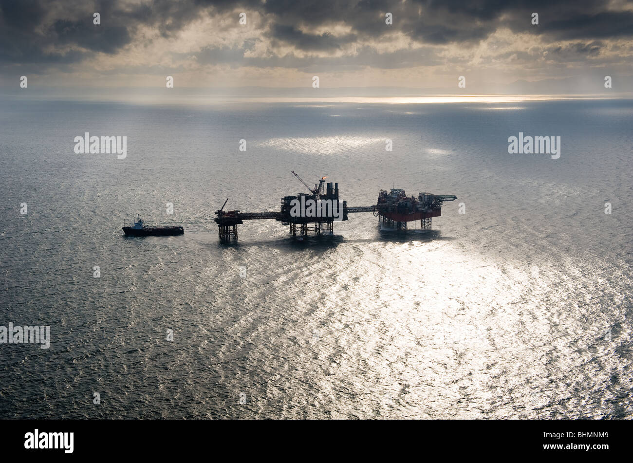 image of douglas gas platform and standby vessel in the irish sea Stock ...
