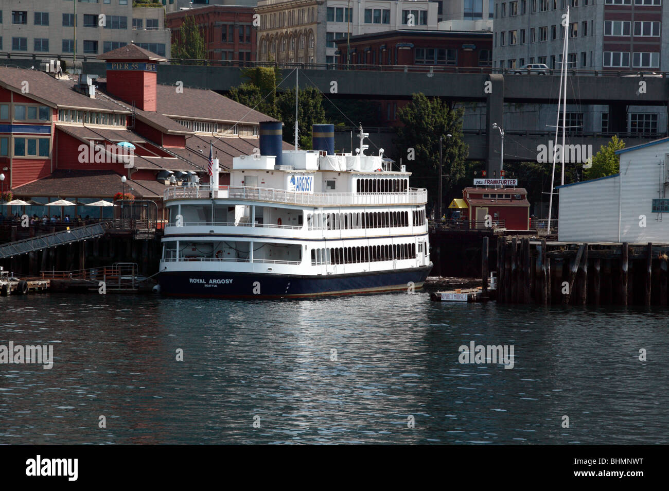 The Royal Argosy at her berth on Pier 55, Alaskan Way,Seattle Stock ...