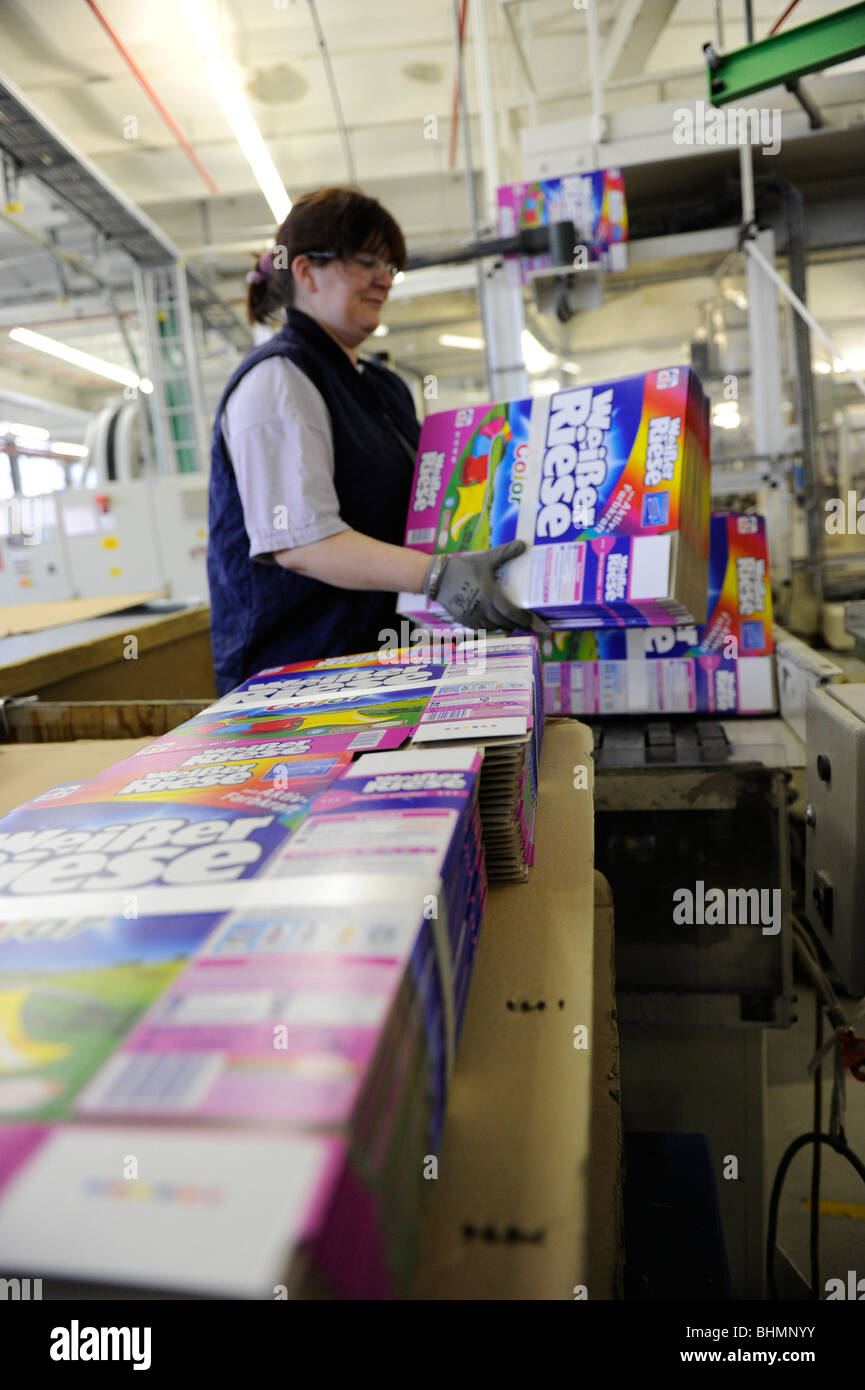 Henkel AG & Co. KGaA in Duesseldorf, germany. The assembly belt with ...