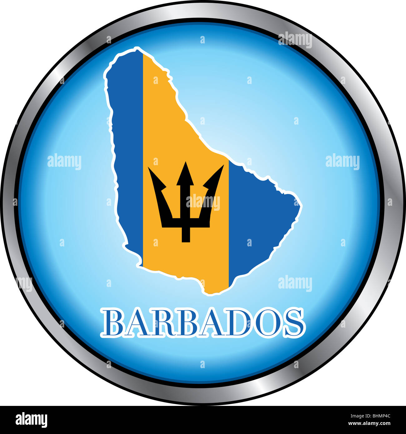 Vector Illustration for Barbados, Round Button. Used Didot font Stock ...