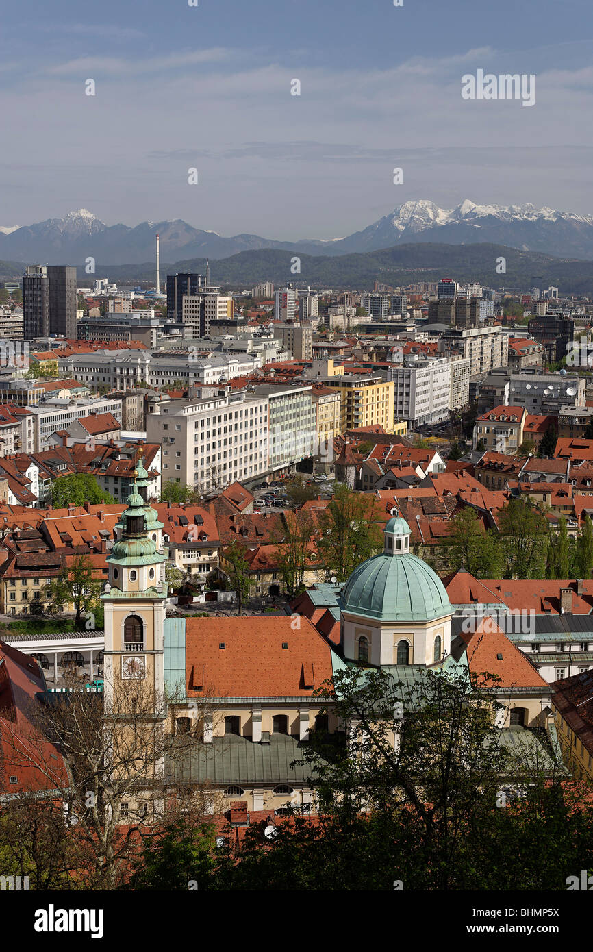 Ljubljana,City Center,from Ljubljana Castle,St Nicholas Cathedral ...