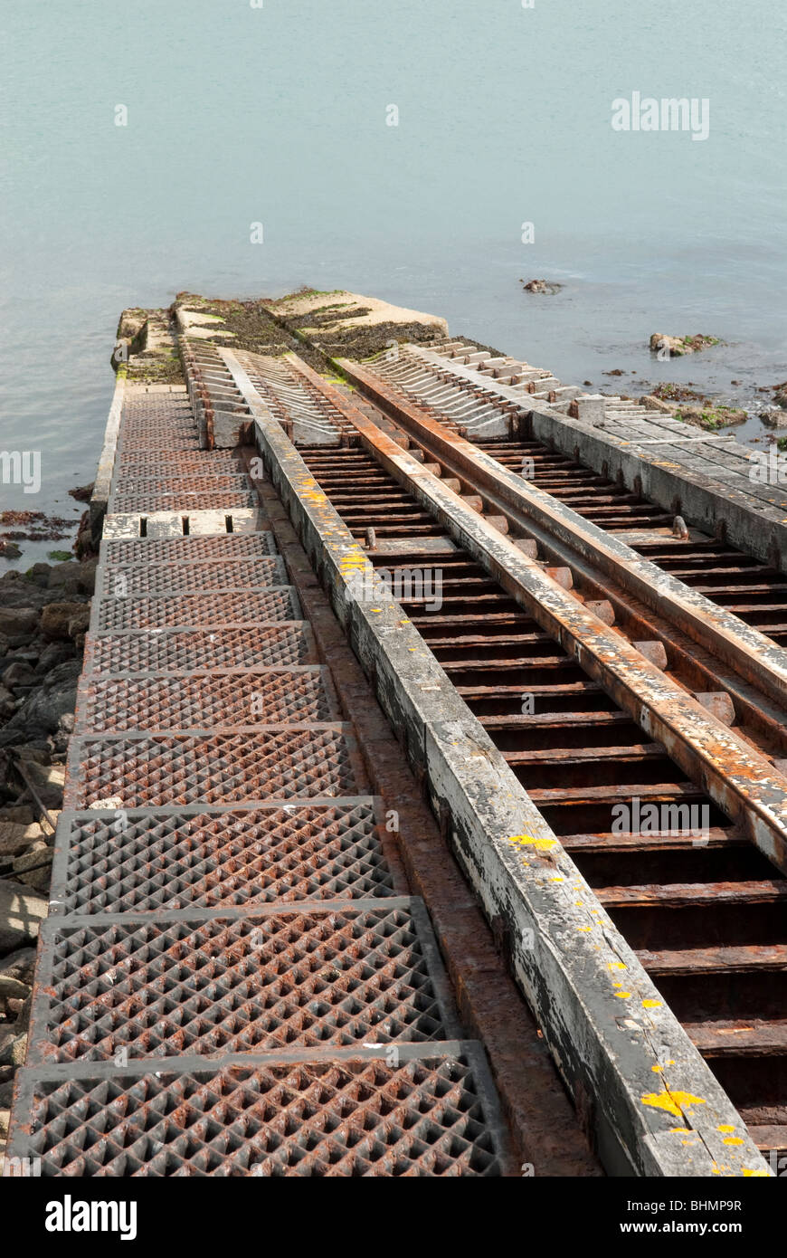 Lifeboat slipway Coverack Helston Cornwall UK Stock Photo - Alamy