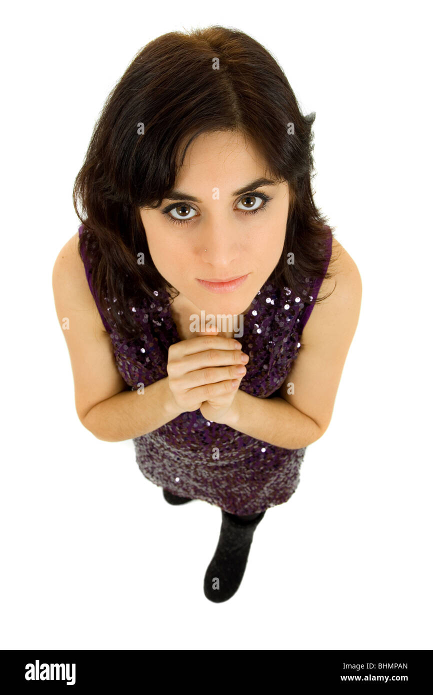 young beautiful woman full body, isolated on white Stock Photo - Alamy