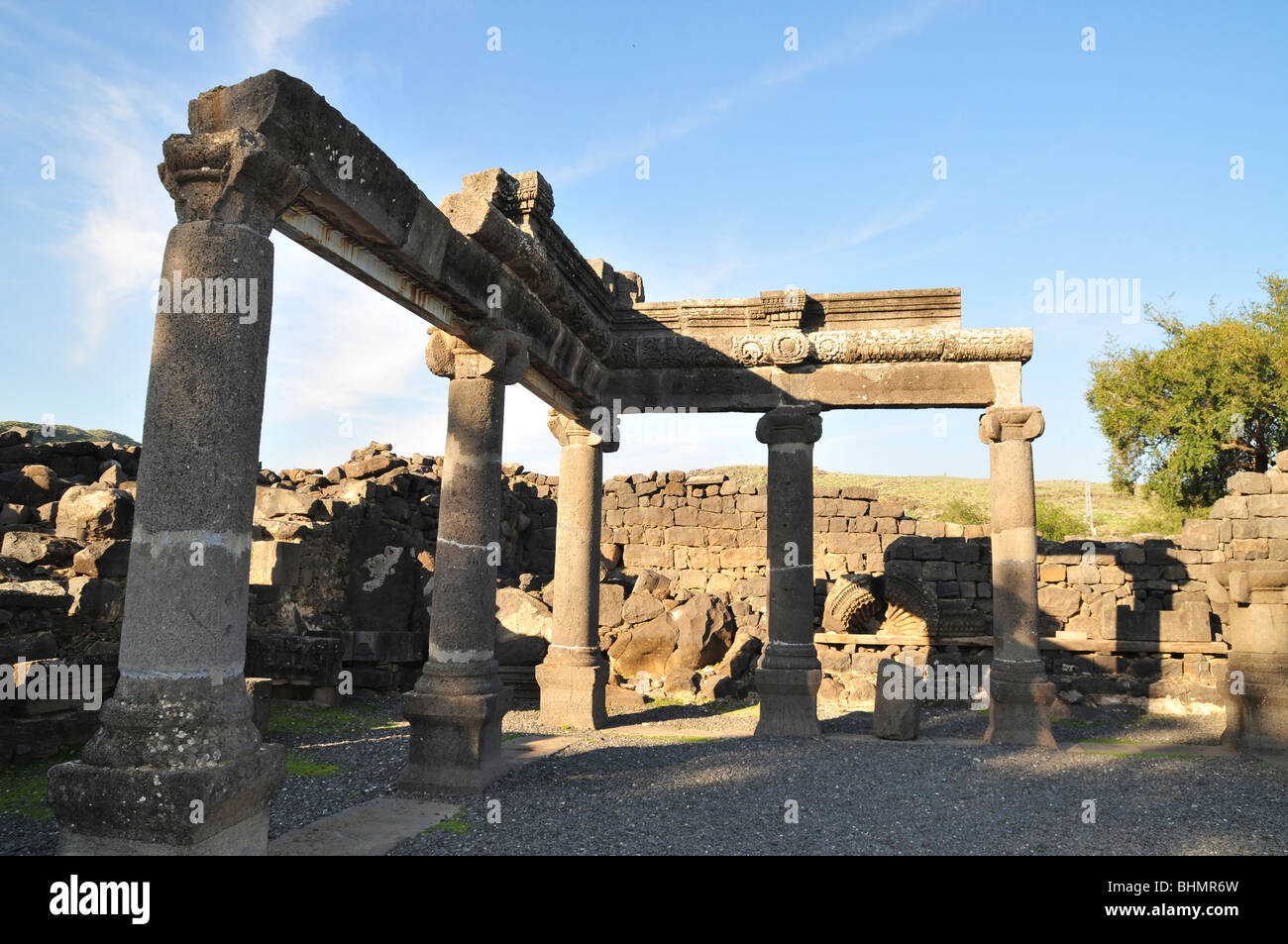 Israel, Galilee, Corazim (Korazim) National Park, The remains of the ...