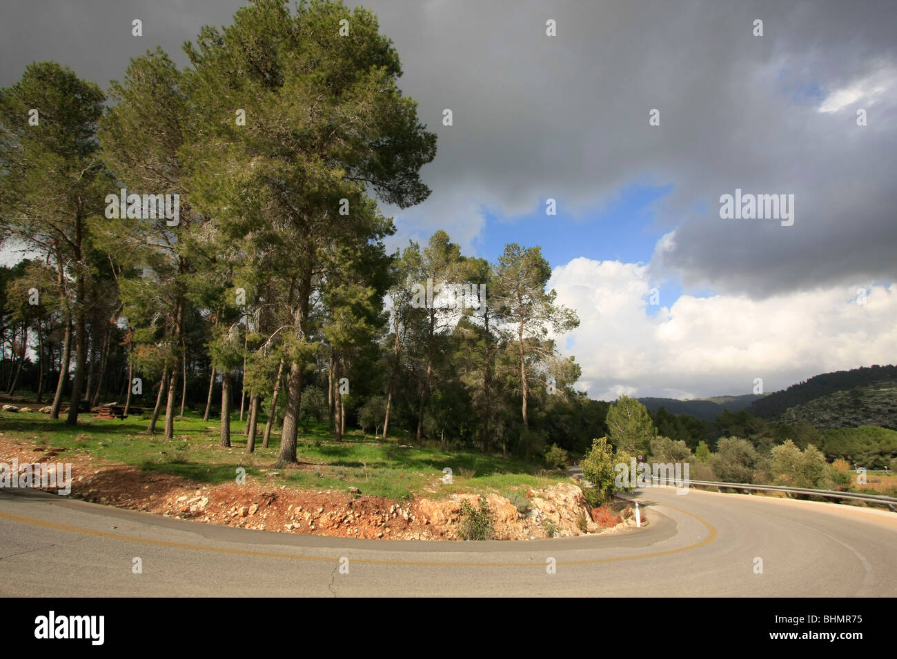 Israel, Jerusalem Mountains, route 395 Eshtaol-Ein Karem Stock Photo ...