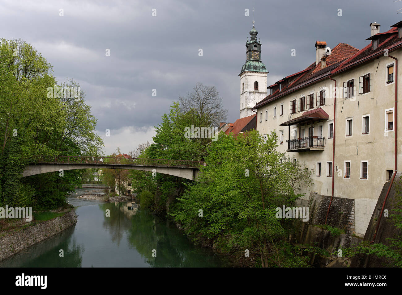 Skofja Loka,Selscica river,Church of St James,late-Gothic,1471,Slovenia ...
