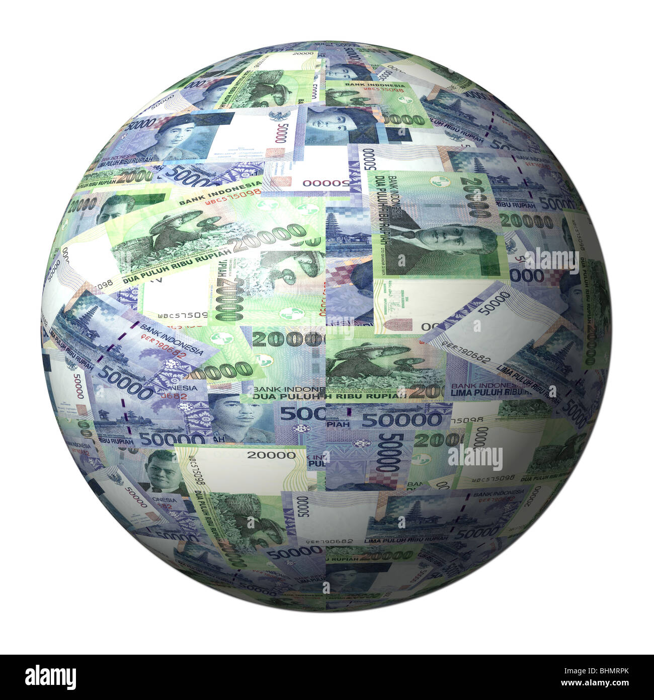 Indonesian Rupiah sphere isolated on white illustration Stock Photo - Alamy