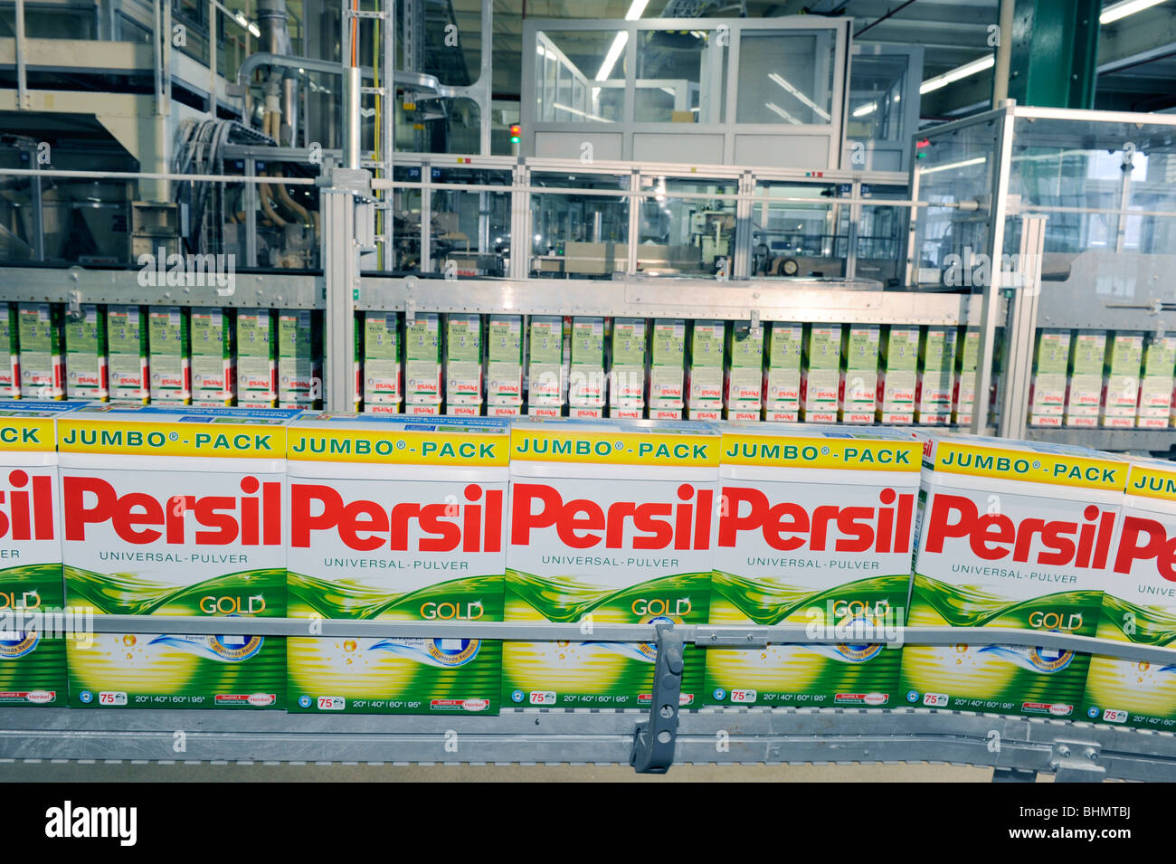 Henkel AG & Co. KGaA in Duesseldorf, germany. The assembly belt with ...