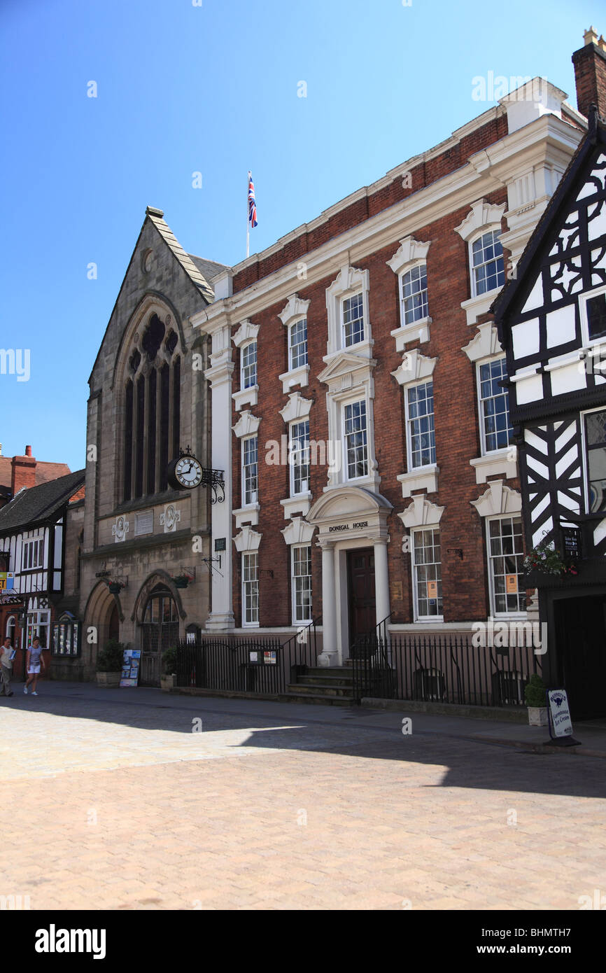 Bore Street, Lichfield with the Guildhall on the left, Donegal House ...