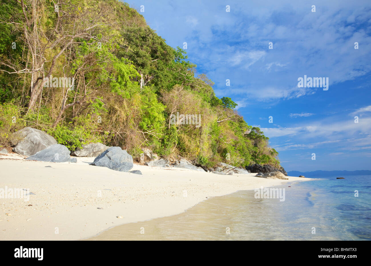 Deserted beach; Bacuit Archipelago; Palawan; Philippines Stock Photo ...